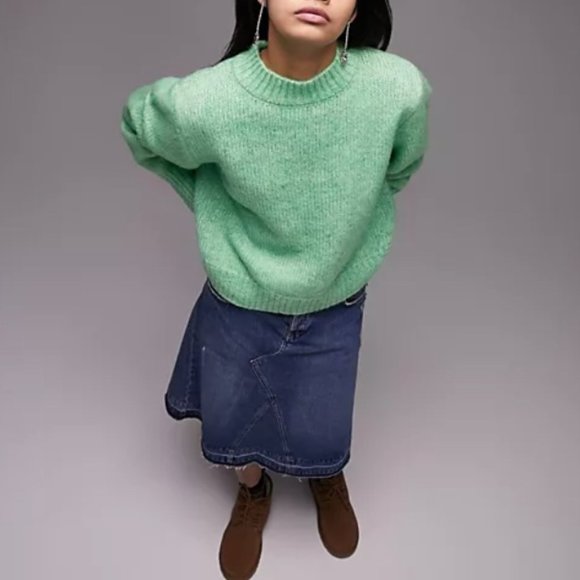 Topshop | Sweaters | New Topshop Knit Sweater Mint Green 4 | Poshmark